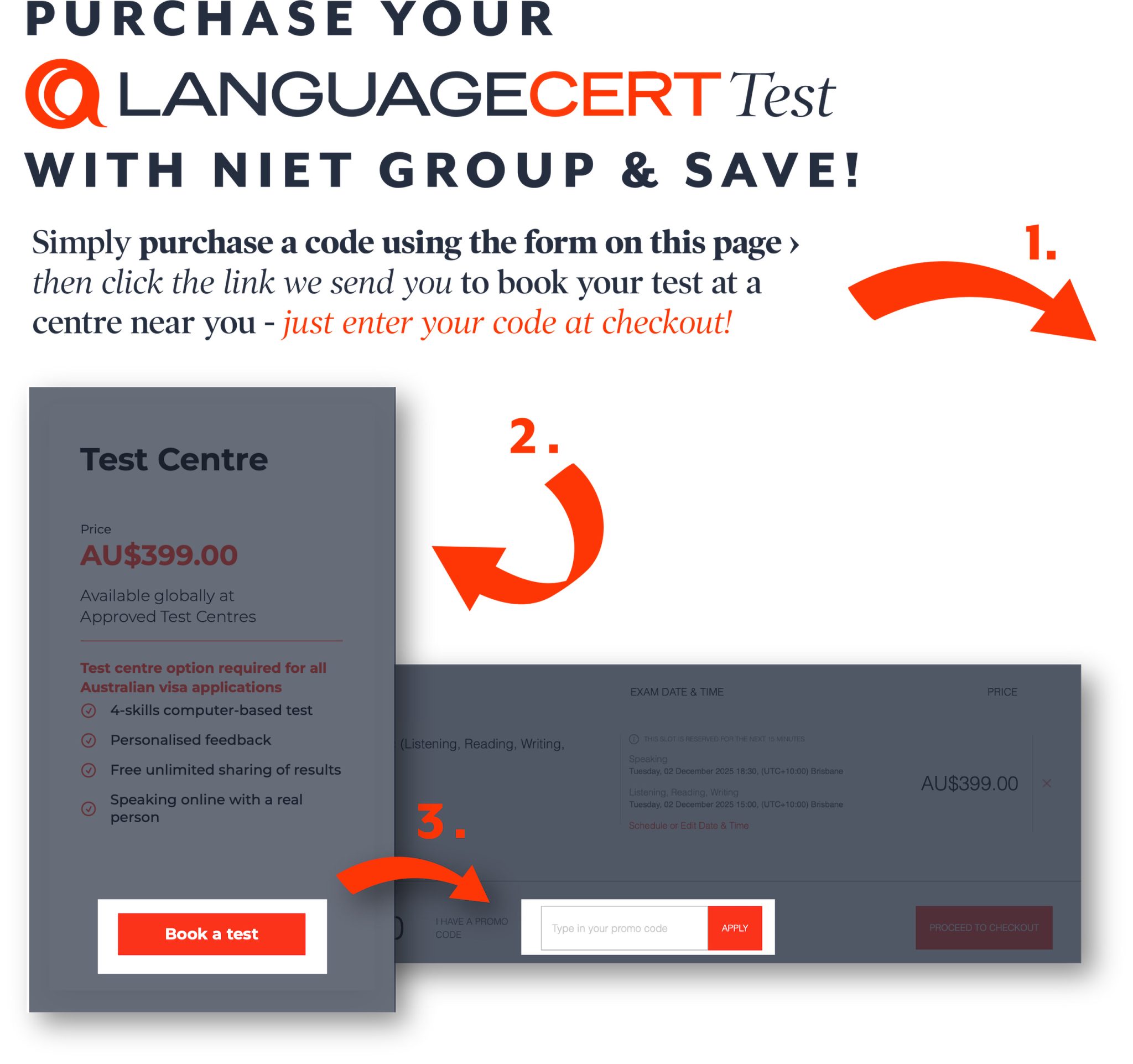 Purchase & Book LanguageCert Test | Use Australia-Wide